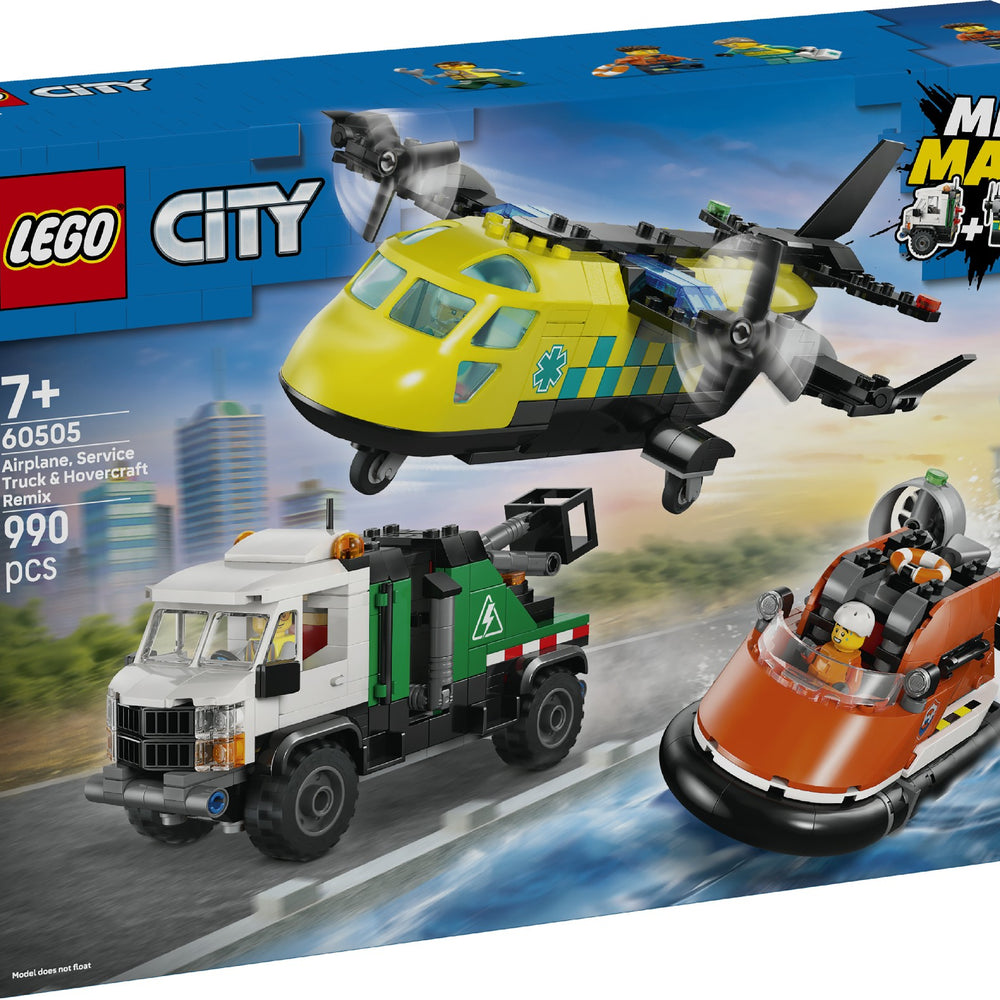 LEGO CITY AIRPLANE, SERVICE TRUCK & HOVERCRAFT REM 60505 AGE: 7 ...