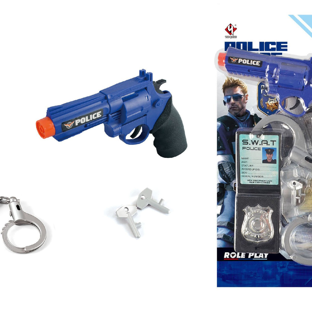 POLICE FORCE GUN CUFFS AND BADGE SET – Super Toys and Hobbies